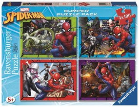 Puzzle ravensburger 120010760 marvel: spider-man 4x100 dílků