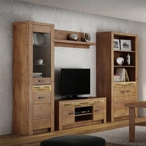 Obývací stěna INDIANAPOLIS | sestava H | 289 cm | jasan světlý