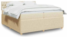 Box spring postel s matrací krémová 200x200 cm textil 3289875