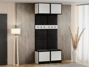 Šatní skříň s nástavcem EDEN 19 bílý + černý