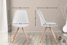 Konferenční židle Laval přírodní konstrukce kulatý – bílá