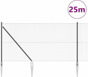 Svařované drátěné ploty s hroty 25 x 1 m Ocel potažená PVC Šedá 3352201