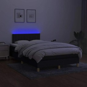 Box spring postel s matrací a LED černá 120x190 cm textil 3270104