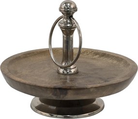 Dreveno-kovový servírovací 1-poschodový etažér Woodd - Ø21*17 cm