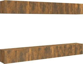 TV skříňky 8 ks kouřový dub 60 x 30 x 30 cm kompozitní dřevo 3120308