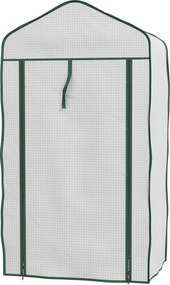 Outsunny 3-úrovňový zahradní skleník s terasou se 3 policemi a 1 zipovým dveřmi pro pěstování rostlin, květin a zeleniny 59x39x127 cm Bílý