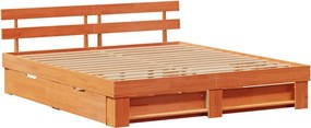 Rám postele Voskově hnědá 200 x 200 cm Masivní borové dřevo 3382264