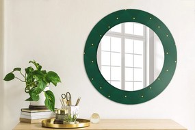 Kulaté zrcadlo s dekorem Zelená luxusní šablona fi 50 cm