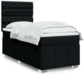 Box spring postel s matrací černá 100 x 200 cm textil 3293888