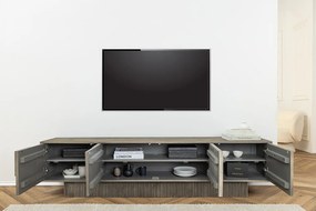 Designový TV stolek Movement 200 cm šedé dymové mango