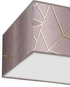 Stropní svítidlo Ziggy Square, 1x růžové/zlaté textilní stínítko, (bílé plexisklo), (40 cm)