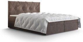 Manželská postel Boxspring 140 cm Athena Comfort (hnědá) (s matrací a úložným prostorem). 1055753