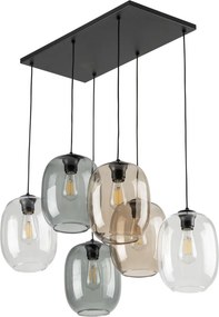 TK Lighting Černý závěsný lustr Elio pro žárovku 6x E27 TK5974