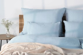 Celoroční mušelínové povlečení Ice Blue - GOTS Velikost: 220 x 200 + 2 x 70 x 90