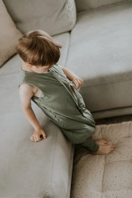 Sleepee Lehký spací pytel s nohavicemi ZELENÝ z bavlny Zvolte rozměr: S (1 - 2 roky)