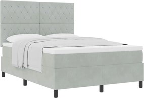 Postel s boxspringem s matrací Světle šedá 160 x 200 cm samet 3339776