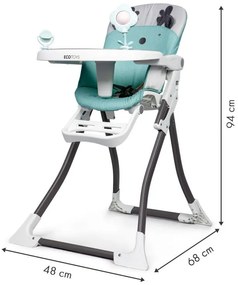 EcoToys Dětská jídelní židlička Sobík - tyrkysová, HC301-901