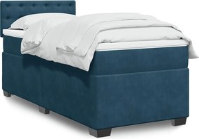 Box spring postel s matrací modrá 100 x 200 cm samet 3288550