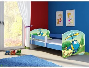 Dětská postel - Helikoptéra 2 140x70 cm modrá