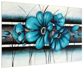 Obraz modrých květů (90x60 cm)