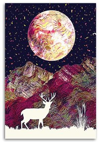 Gario Obraz na plátně Jelen v horách abstraktní - Gab Fernando Rozměry: 40 x 60 cm