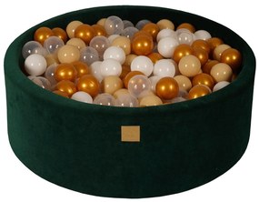 Suchý bazének s míčky 90x30cm s 200 míčky, tmavě zelená: zlatá, béžová, bílá, průhledná