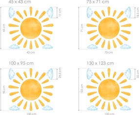 Slunce samolepka na zeď arch 45 x 43 cm