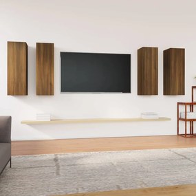 TV skříňky 4 ks hnědý dub 30,5 x 30 x 90 cm kompozitní dřevo