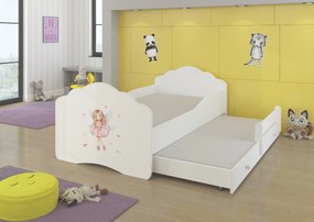 ADRK Furniture Dvojitá postel s matracemi CASIMO II GIRL WITH WINGS 160x80 CH-Cas-II-Gir-Wing-n-E1803