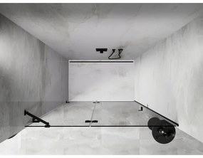 Mexen, Mexen Lunar levé otočné sprchové dveře 140 cm, transparentní, černé - 834-140-000-70-00-L
