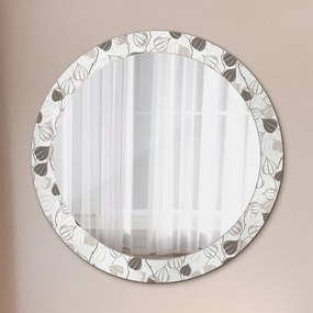 Kulaté dekorativní zrcadlo na zeď Abstraktní květinový fi 80 cm
