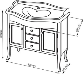 Sapho Sapho, Koupelnový set RETRO 100, starobílá, KSET-015