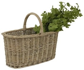 Přírodní oválný ratanový koš s uchem Antia - 51*22*40 cm