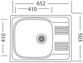 Nerezový dřez Sinks GRAND 652 V 0,8mm leštěný