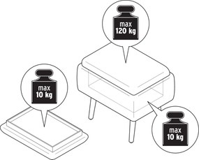 Tchibo - Taburet s úložným prostorem - barva: bílá
