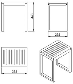 Gedy - Koupelnová stolička HIMALAYA 39,5x44,3 cm bambus