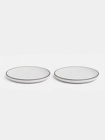 Sinsay - Sada kropenatých talířů s okrajem 2 pack - bílá