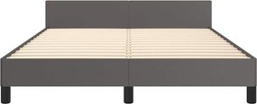 Rám postele s čelem šedý 140x190 cm umělá kůže 3125571