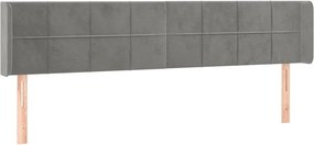 Čelo postele typu ušák světle šedé 163x16x78/88 cm samet 3118822