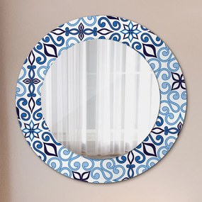Kulaté dekorativní zrcadlo Modrý arabský vzor fi 50 cm