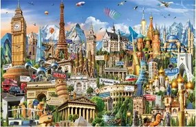 EDUCA Miniaturní puzzle Symboly Evropy / 1000 dílků