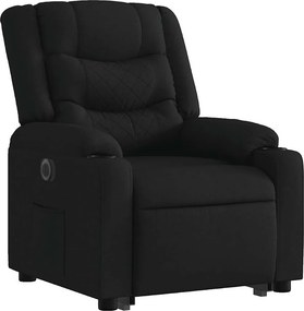 Elektrické zvedací polohovací křeslo černé textil 3206581