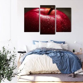 Vícedílný obraz Červené Jablko V Makro Měřítku Nedostatek Nedostatek Přírodní plátno 180x120