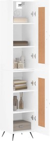 Skříň highboard bílá s vysokým leskem 34,5x34x180 cm kompozit 3200427