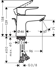 Hansgrohe Talis E Umyvadlová baterie, s výpustí, chrom 71705000