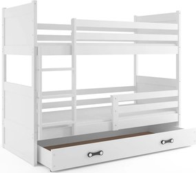 BMS Group Dětská patrová postel s úložným prostorem RICO bílá Velikost postele: 190x80 cm, Barva šuplíku: Růžová