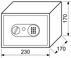 Ocelový sejf s elektronickým zámkem, bílá Richter Czech RS.17.EDN