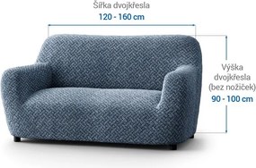 Bielastické potahy VENEZIA modrá dvojkřeslo (š. 120 - 160 cm)