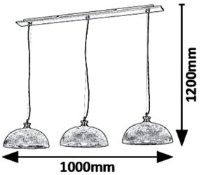 Rabalux 5460 - Lustr na lanku PETRINA 3xE27/40W/230V
