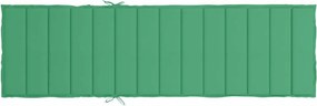 Poduška na lehátko zelená 200 x 70 x 3 cm oxfordská látka 314223